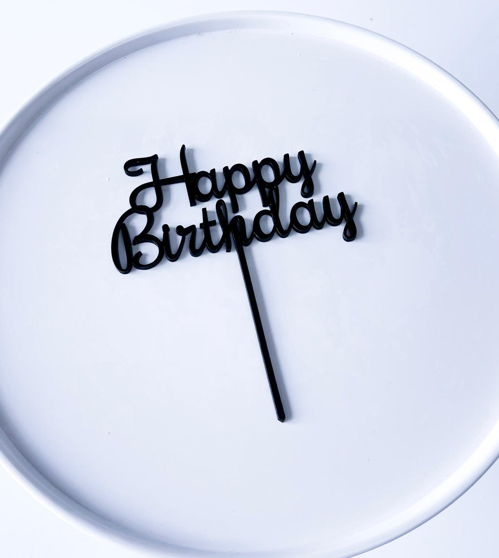 Add-on: Lux Black Acrylic Topper – Hall Of Cakes