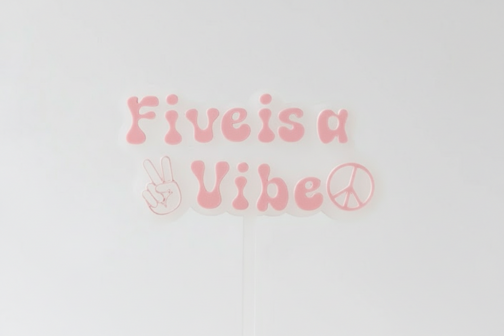 Add-on: Five Is A Vibe Cake Topper – Hall Of Cakes